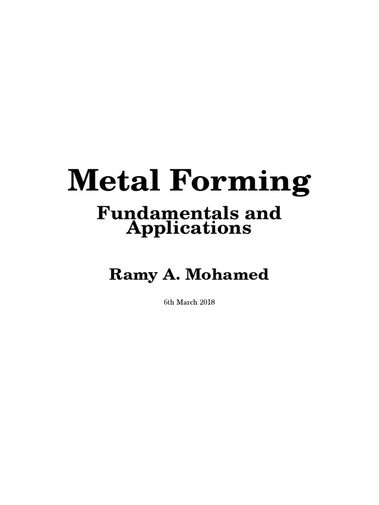 Metal Forming Book | PDF | Deformation (Engineering) | Plasticity (Physics)
