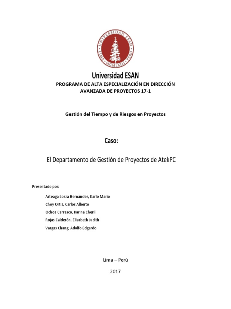 Pae Dap 2017-1 - Grupo 6 - Caso Atekpc | PDF | Gestión de proyectos ...