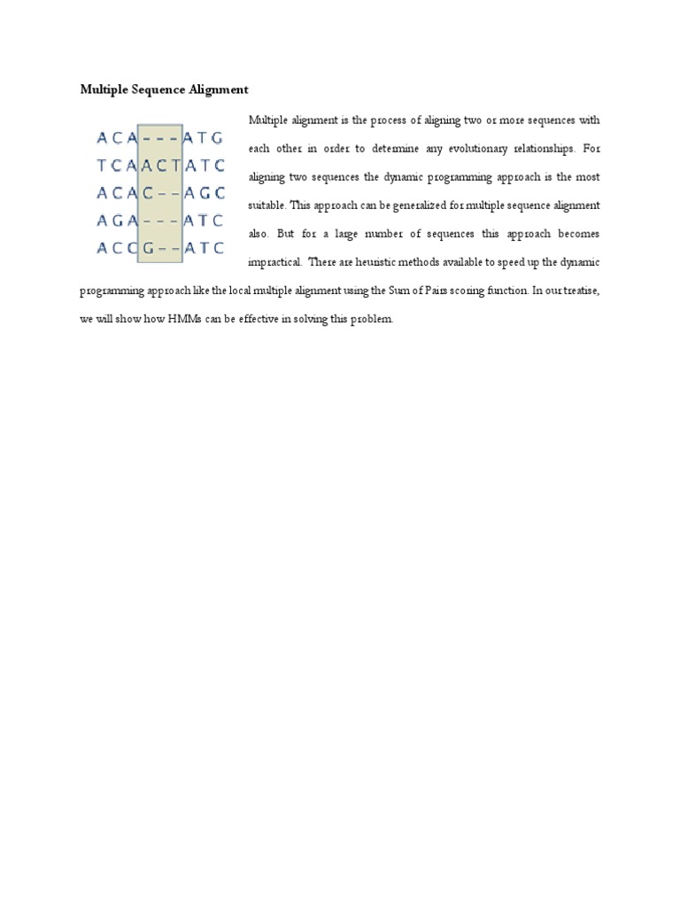 Multiple Sequence Alignment | PDF | Sequence Alignment | Markov Chain