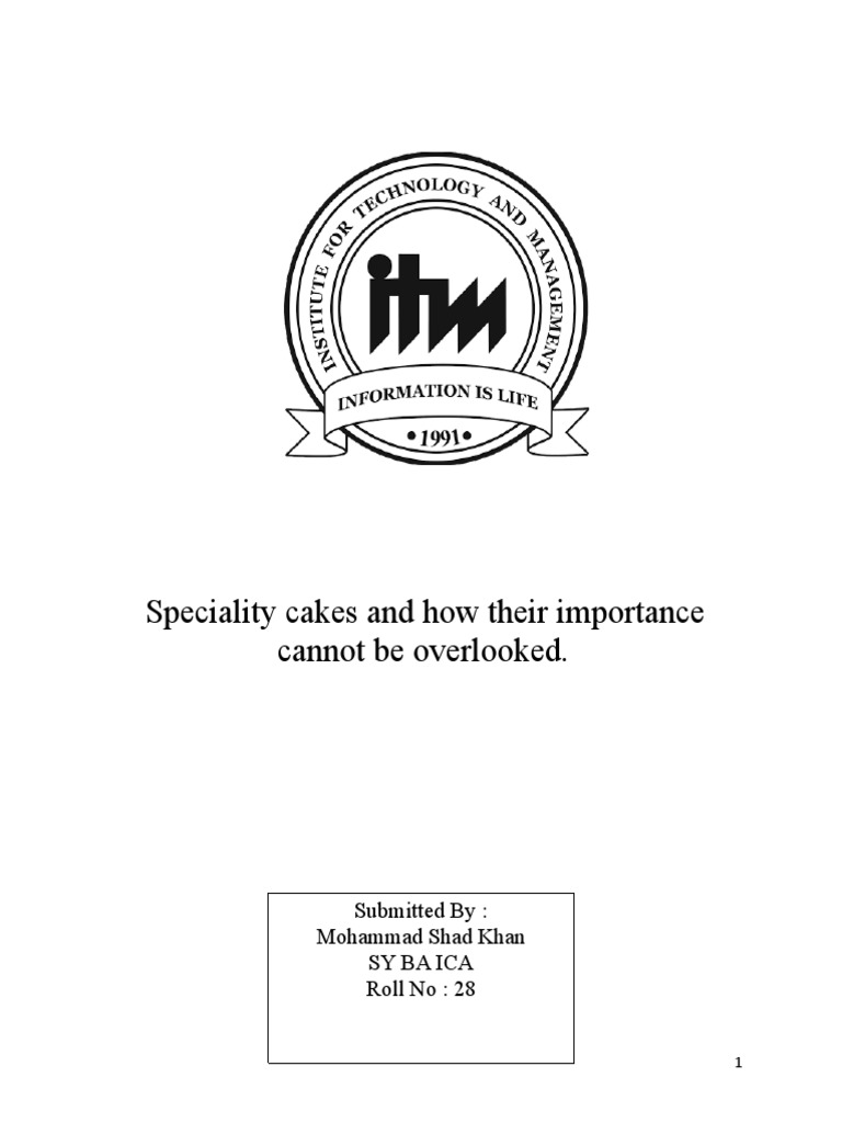 Specialization in Cakes (Module) | PDF | Cakes | Food And Drink Preparation