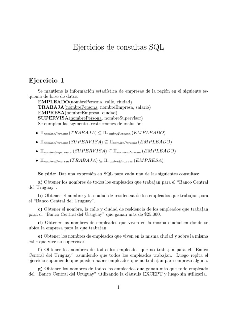 Consultas SQL | PDF | SQL | Software de gestión de datos