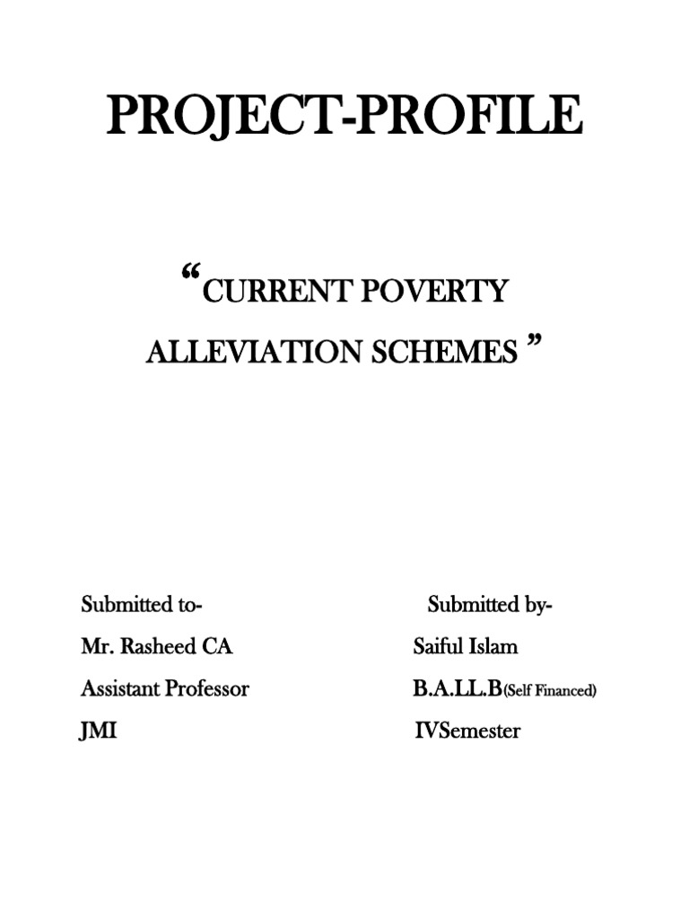 Law and Poverty - Poverty Alleviation Schemes. | PDF | Employment | Poverty