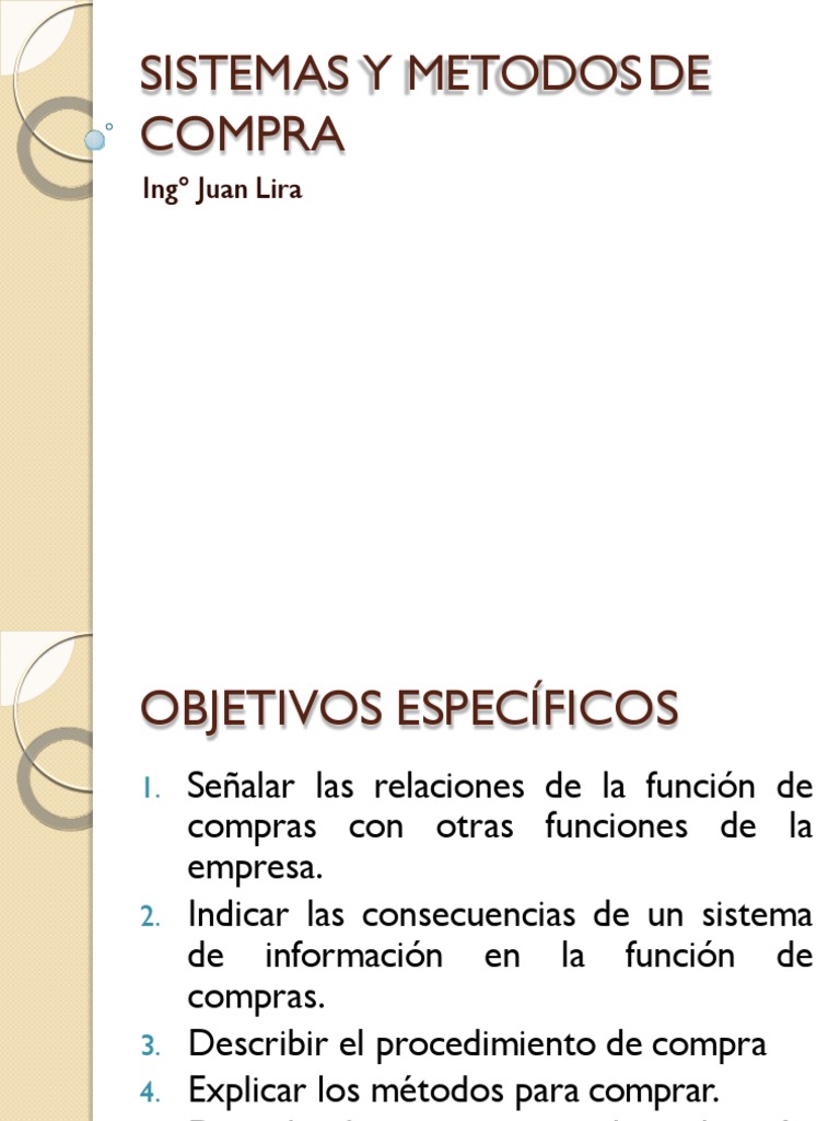 Metodos para Comprar, Normas para Realizar Compras | PDF | Calidad ...