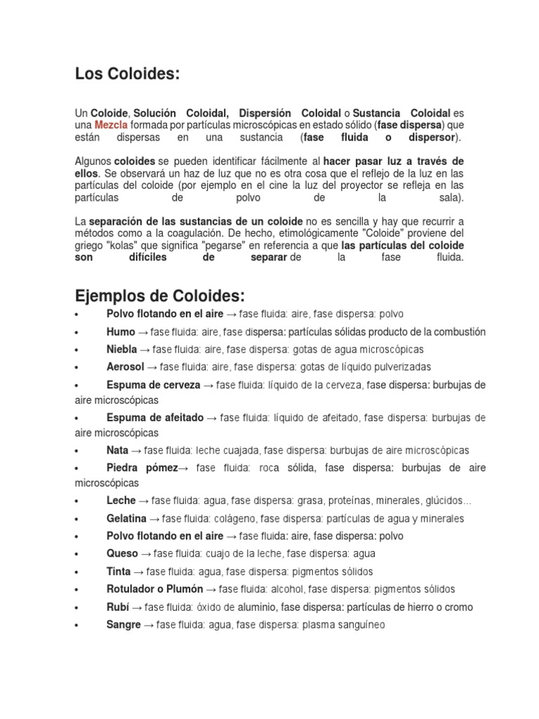 Los Coloides | PDF | Coloide | Emulsión