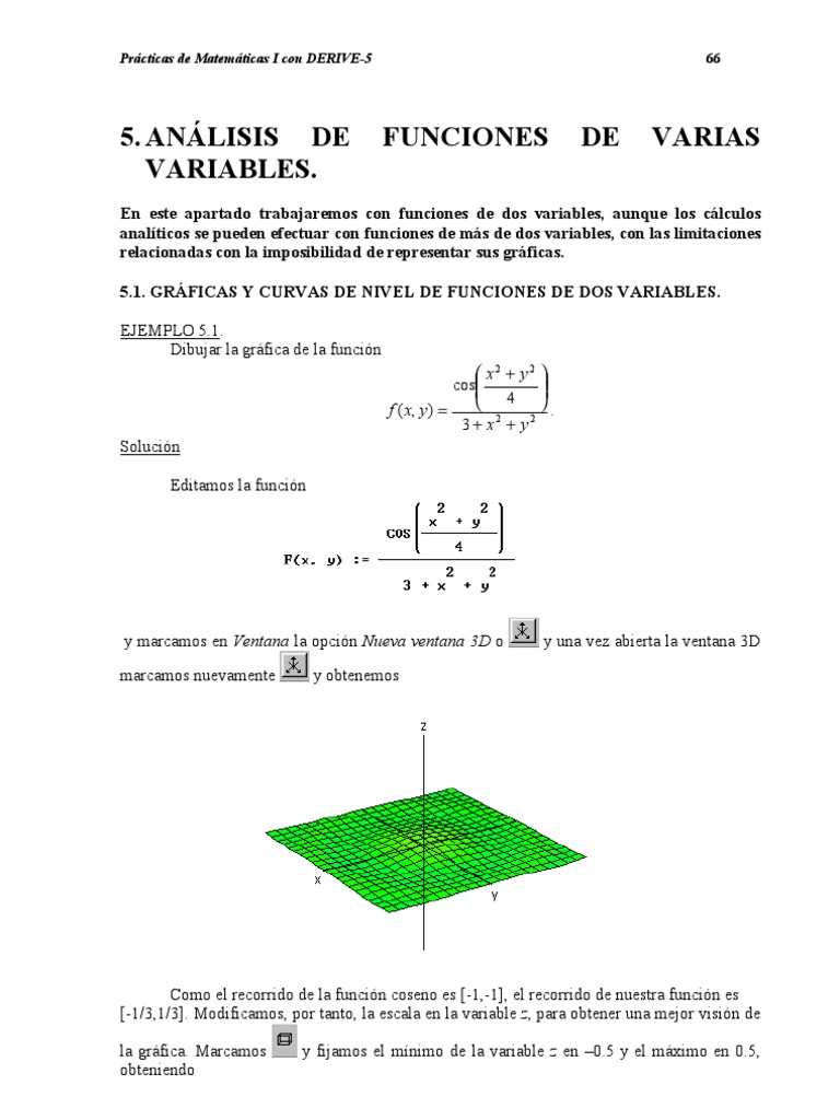 Manuales - Derive-5 (Funciones de Varias Variables) | PDF | Derivado | Degradado