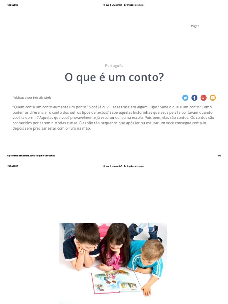 O Que É Um Conto - Definição e Exemplo | PDF | Príncipe | Contos