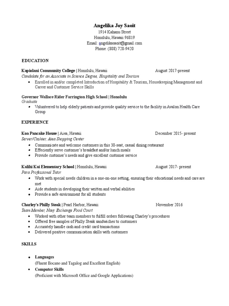 Angelika Resume | PDF