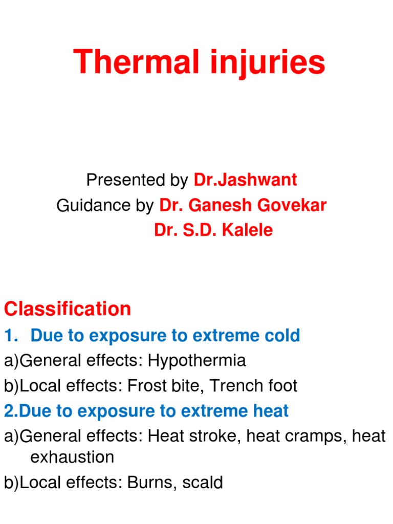 Thermal Injuries | PDF | Burn | Hypothermia