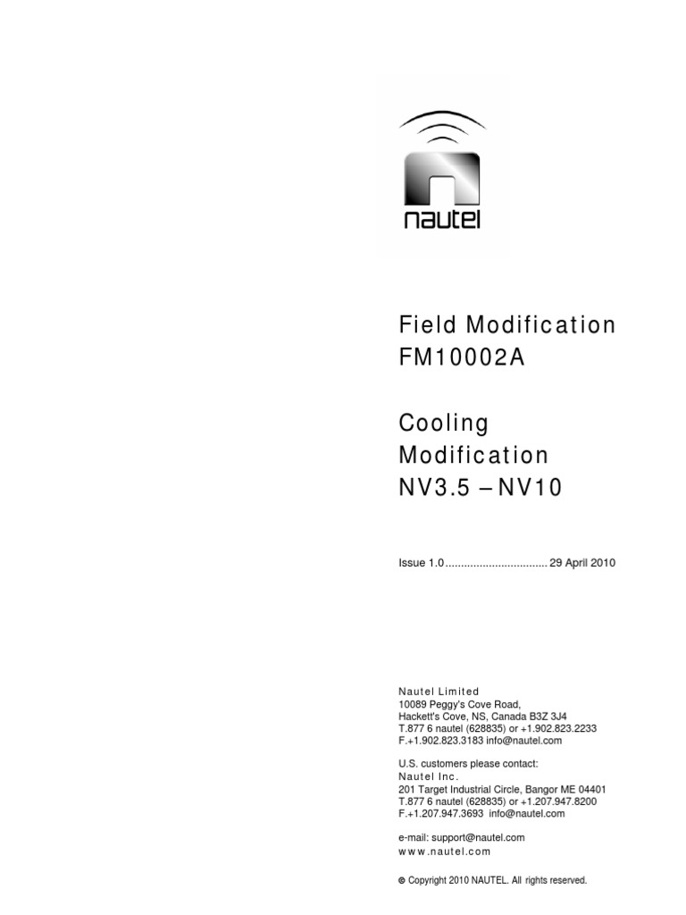 Fm10002a Nv3.5 Nv10 Cooling Mod | PDF | Duct (Flow) | Electrical Wiring