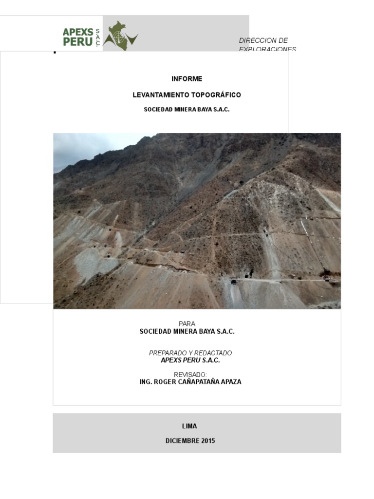 Informe Levantamiento Topográfico | PDF | Infografia | Geomática