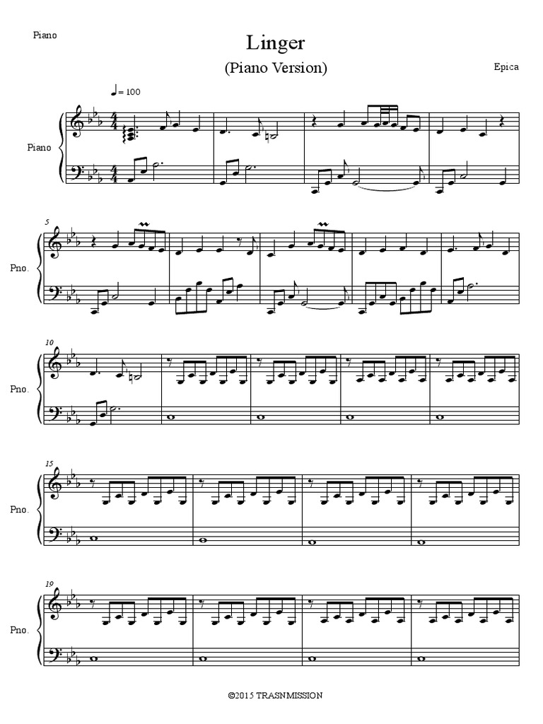 Linger - Piano | PDF