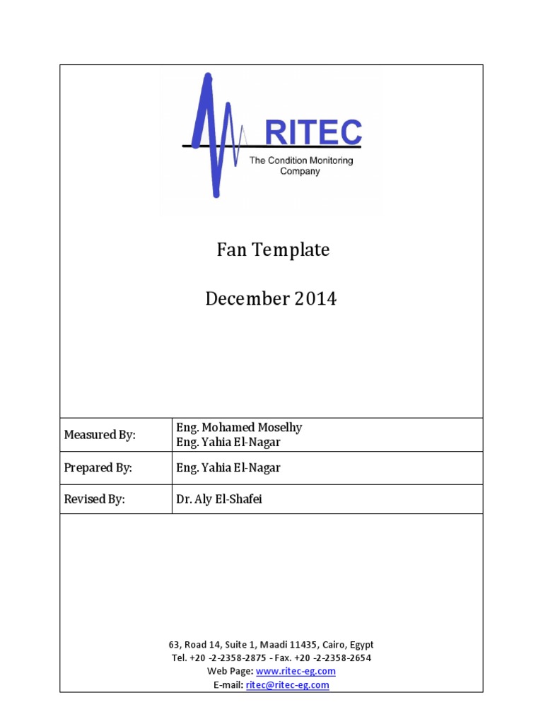 Fan Template | PDF | Bearing (Mechanical) | Machines