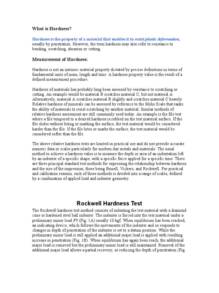 What Is Hardness | PDF | Materials Science | Tests