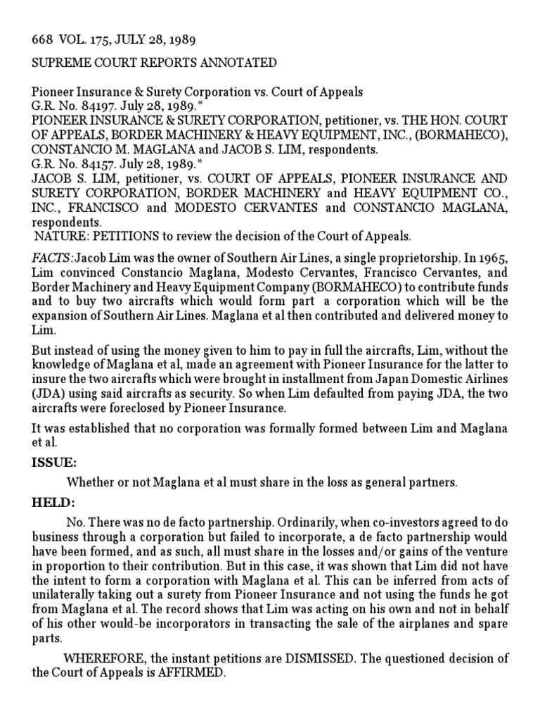 FACTS:Jacob Lim Was The Owner of Southern Air Lines, A Single ...