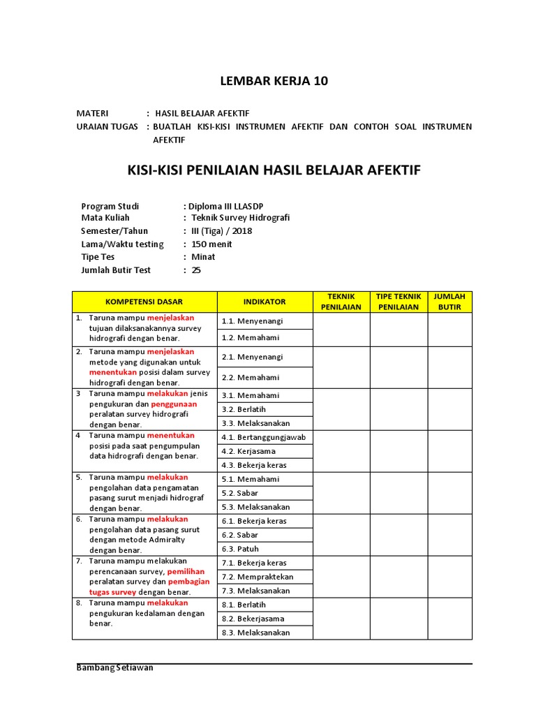 Tugas 10 - PHB Afektif | PDF