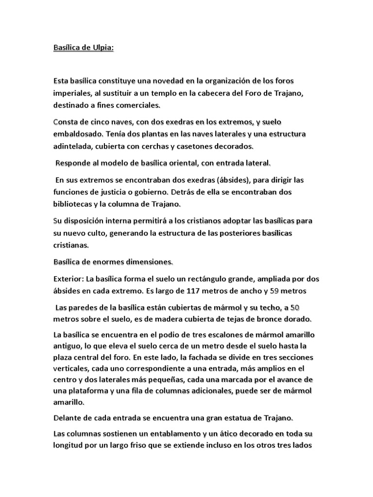 Basílica de Ulpia | PDF | Columna | Estilos arquitectonicos