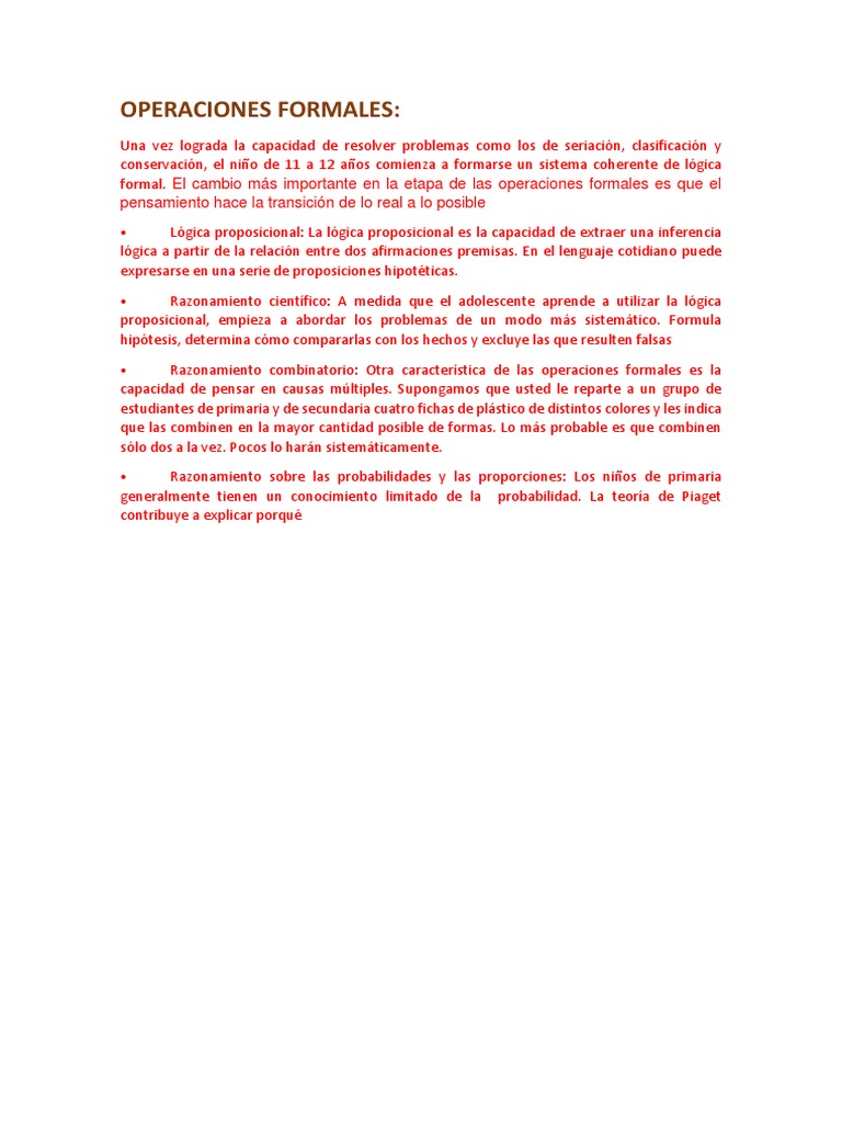 Operaciones Formales | PDF