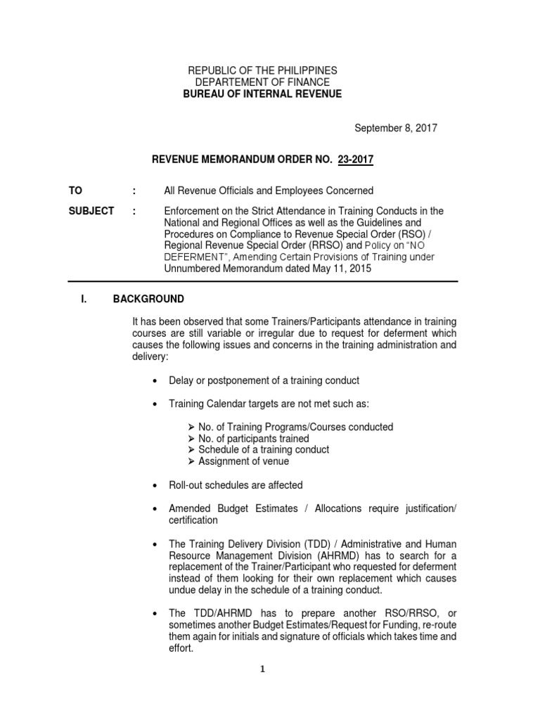 RMO No.23-2017 | PDF | Virtue | Government