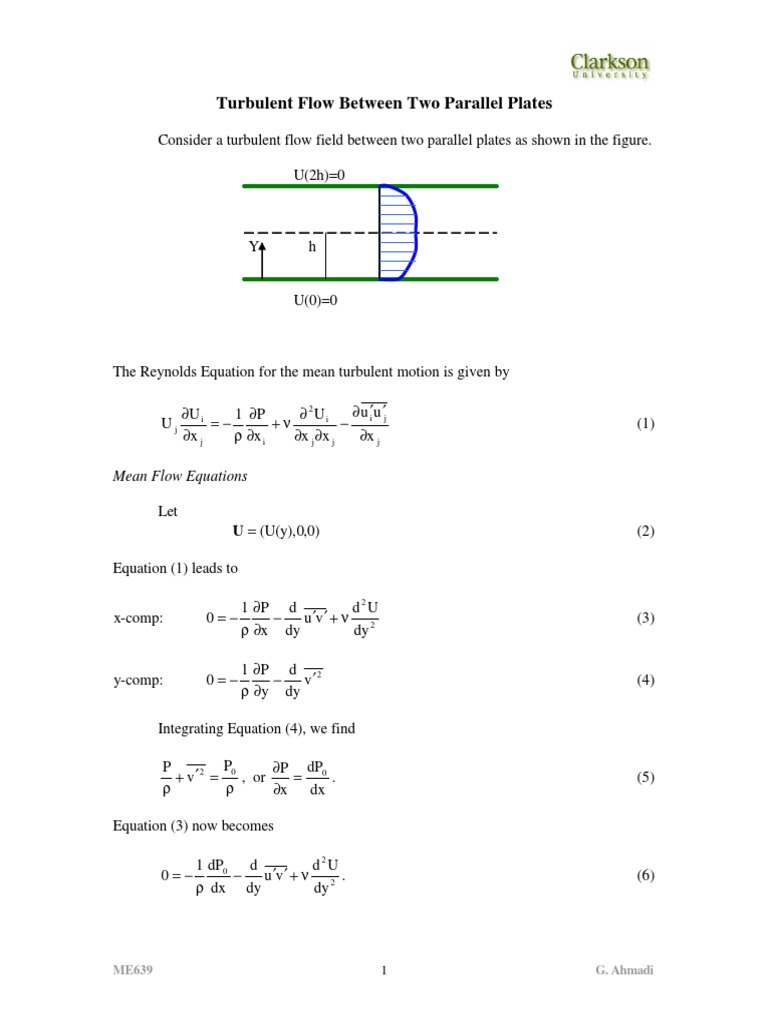 Turbulent Flow Between Two Parallel Plates | PDF | Turbulence ...