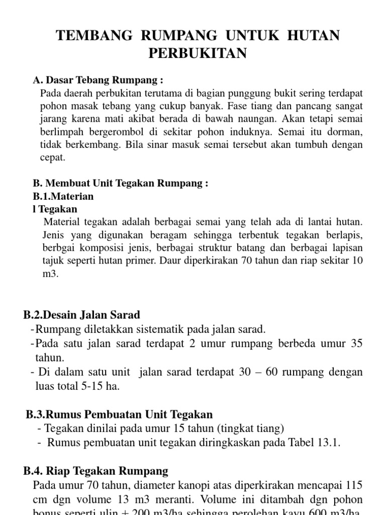 Strategi Tebang Rumpang di Hutan Perbukitan | PDF | Griya & Taman