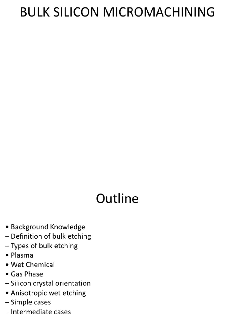 Bulk Micromachining | PDF