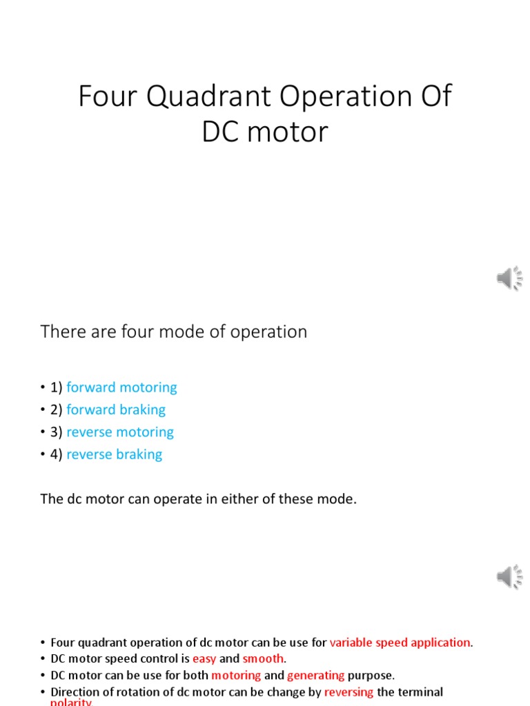 Four Quadrant Operation of DC Motor | PDF
