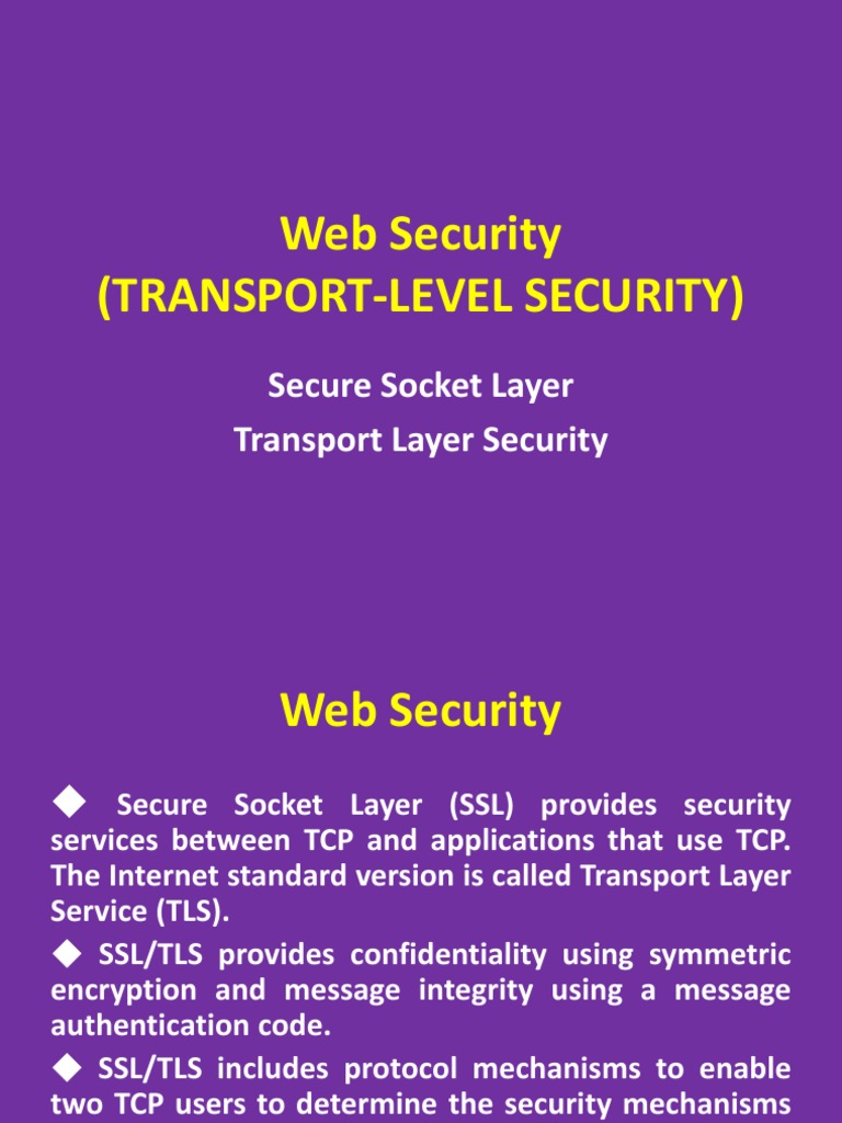 Web Security (Transport-Level Security) | PDF | Transport Layer ...