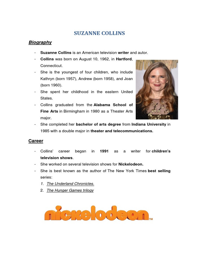 Suzanne Collins Presentation Word | PDF | General Fiction