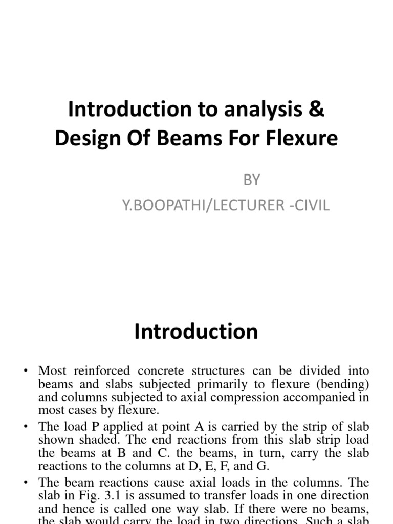 Introduction to Analysis & Design of Beams for Flexure | PDF | Bending | Beam (Structure)
