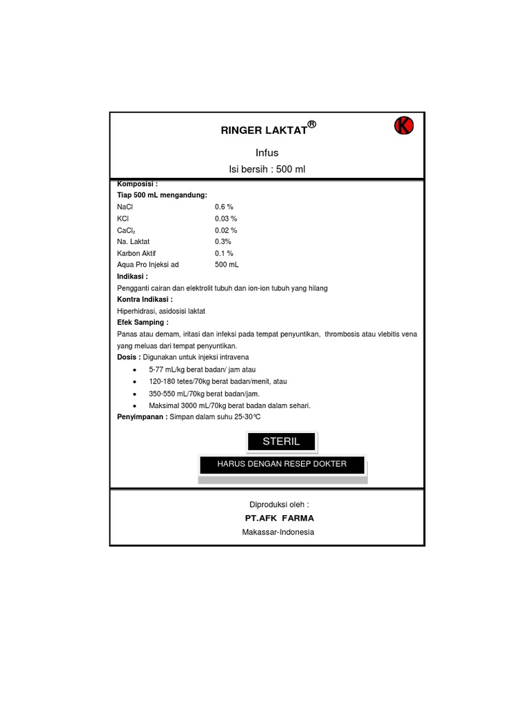 Etiket & Brosur Infus | PDF | Kesehatan Holistik