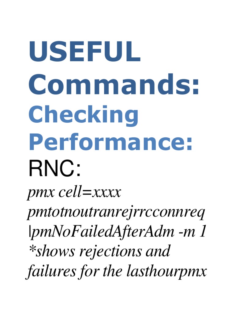 Useful Commands:: Checking Performance | PDF