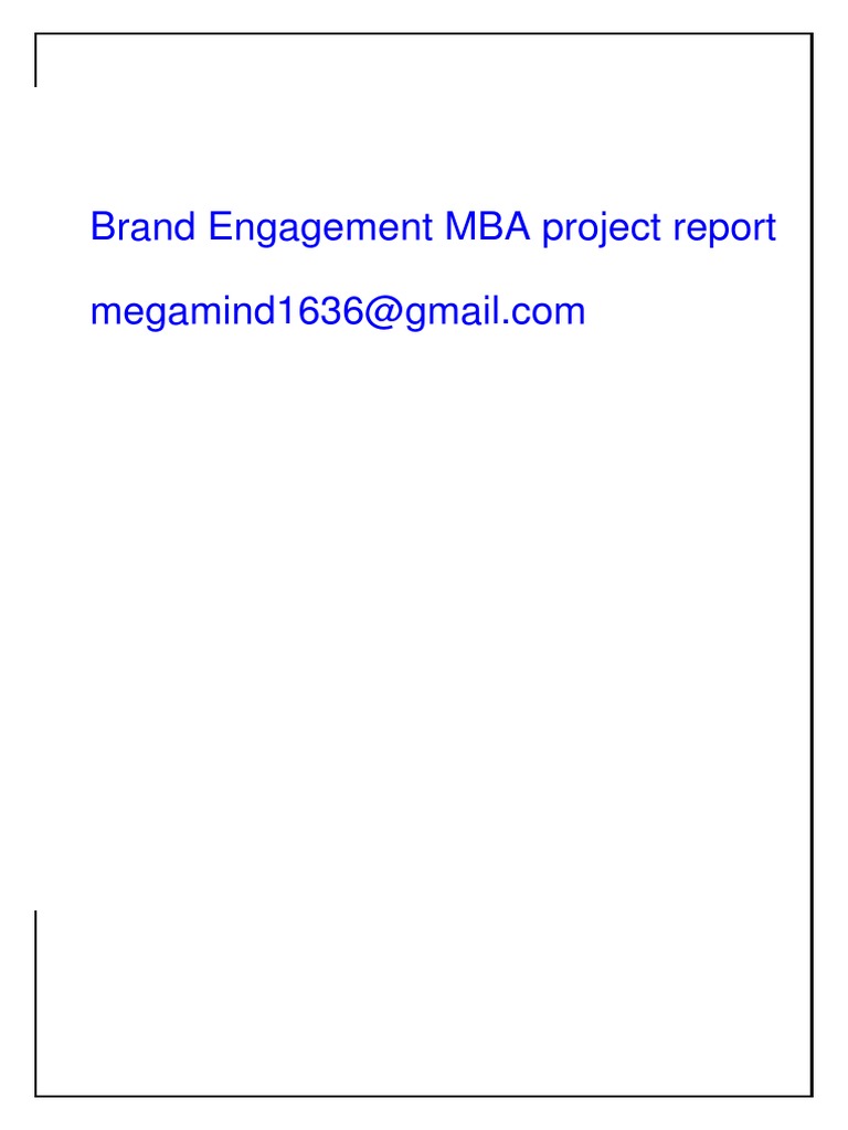 Project Report On Brand Engagement | PDF | Social Media Marketing ...