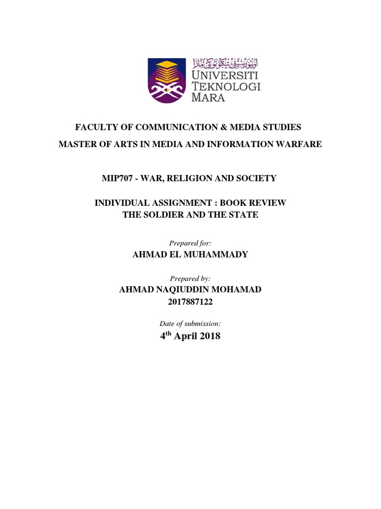 The Soldier and The State Review | PDF | Civil–Military Relations ...