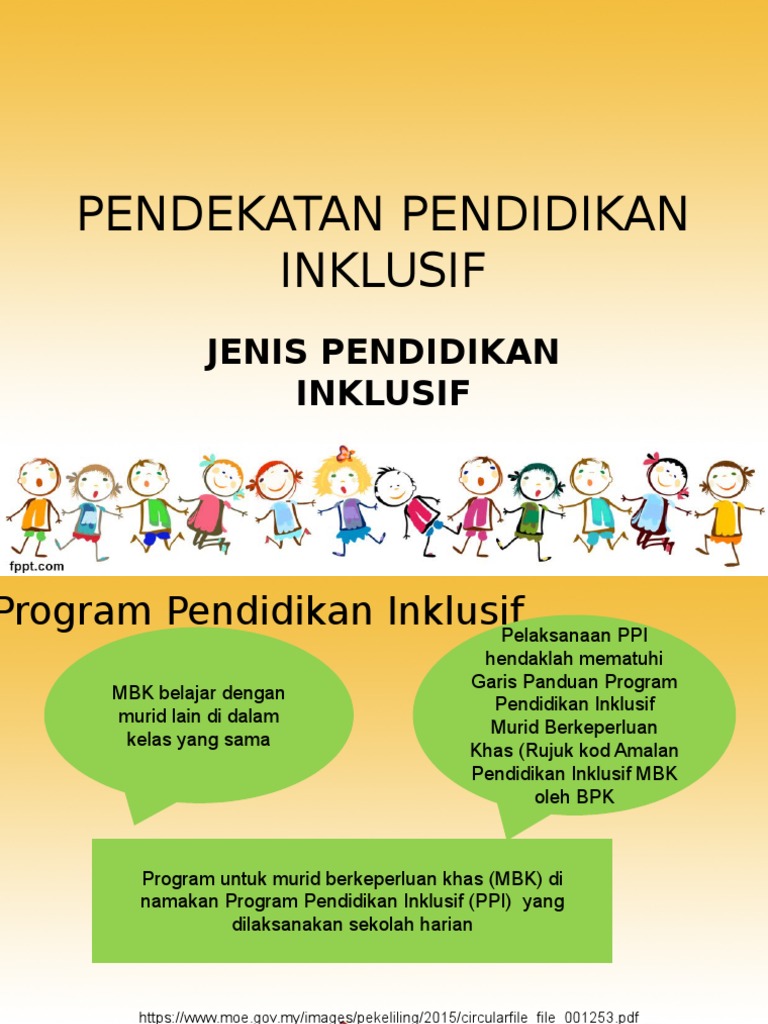 Jenis Pendidikan Inklusif Pengenalan Kimah