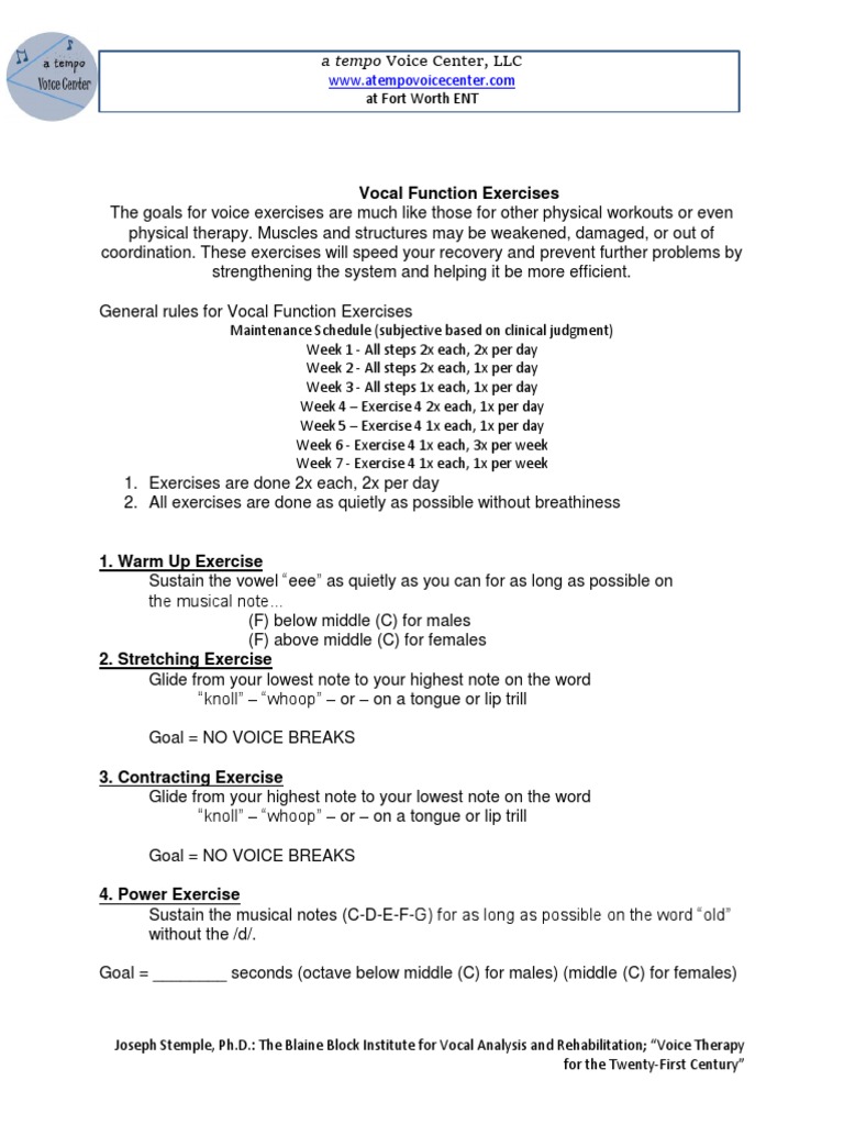 Vocal Function Exercises | PDF