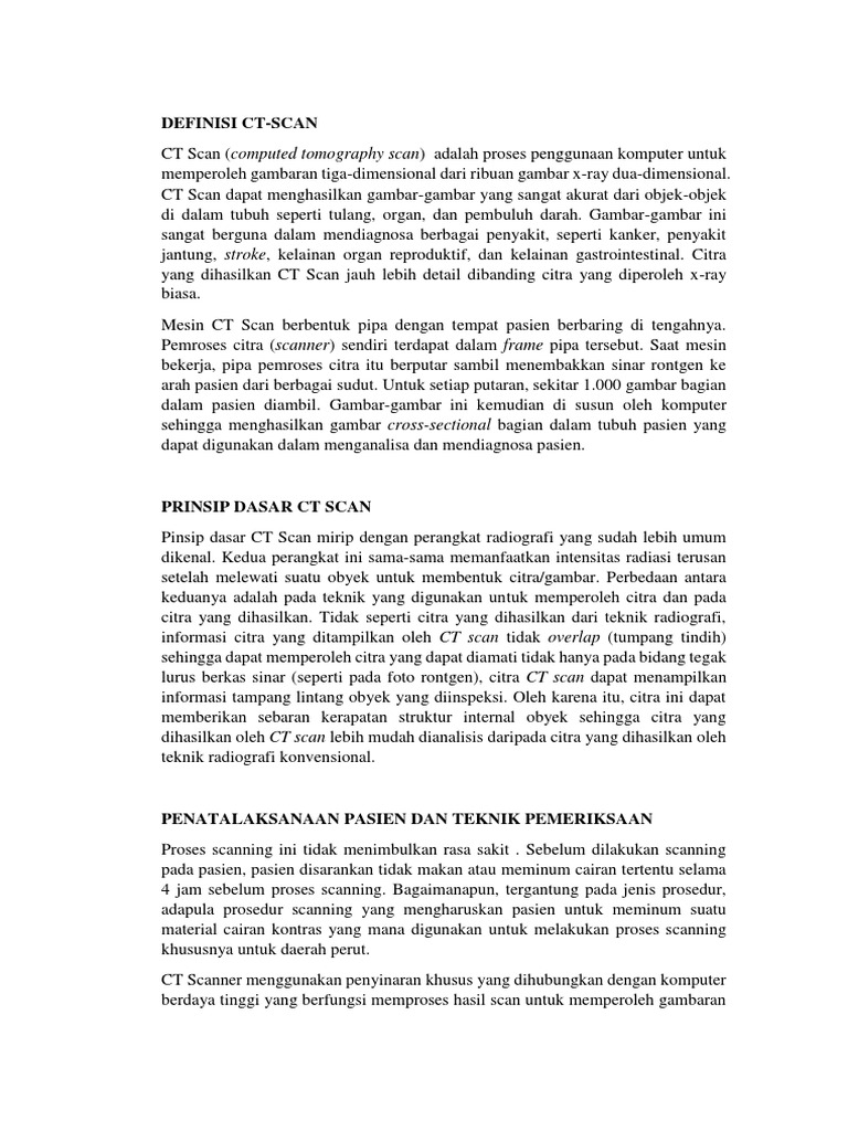 PRINSIP DASAR CT SCAN | PDF