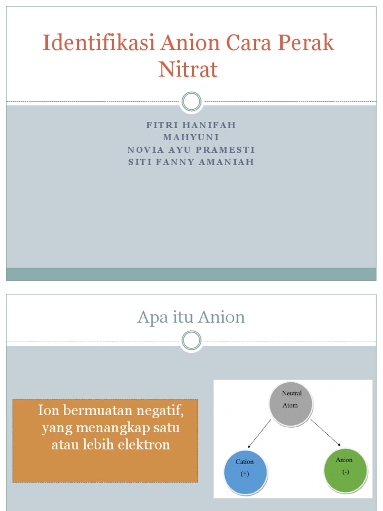 Identifikasi Anion Cara Perak Nitrat-1 | PDF