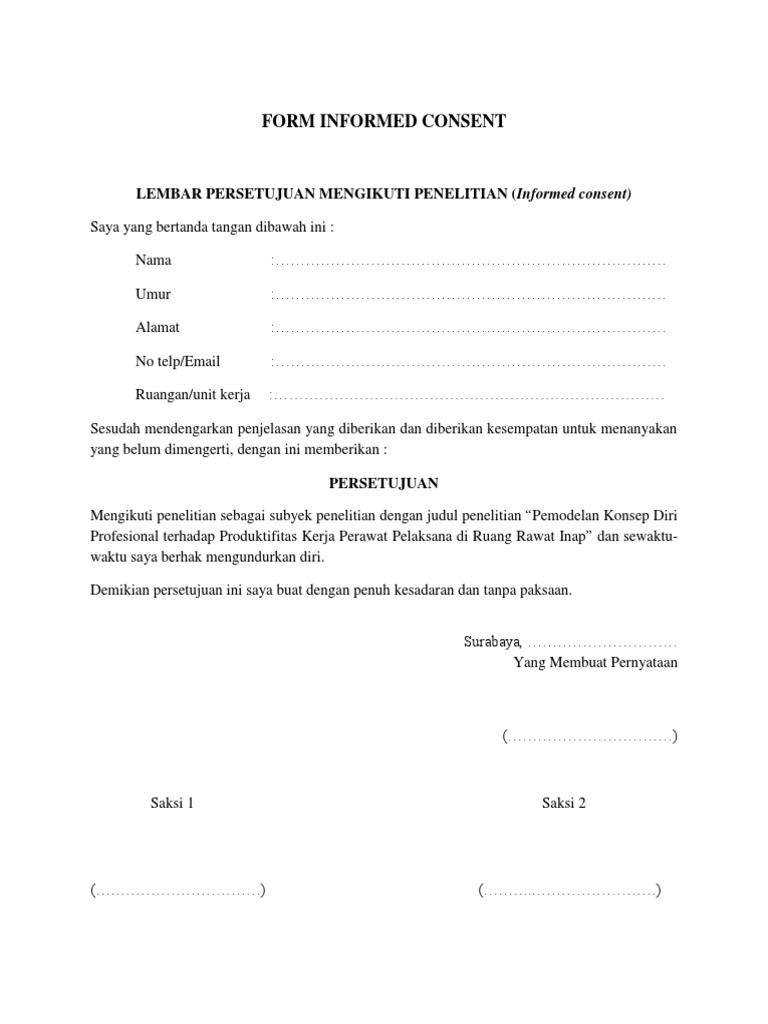 Form Informed Consent | PDF