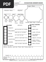 Character Sheet 1ed | PDF | Role Playing Games
