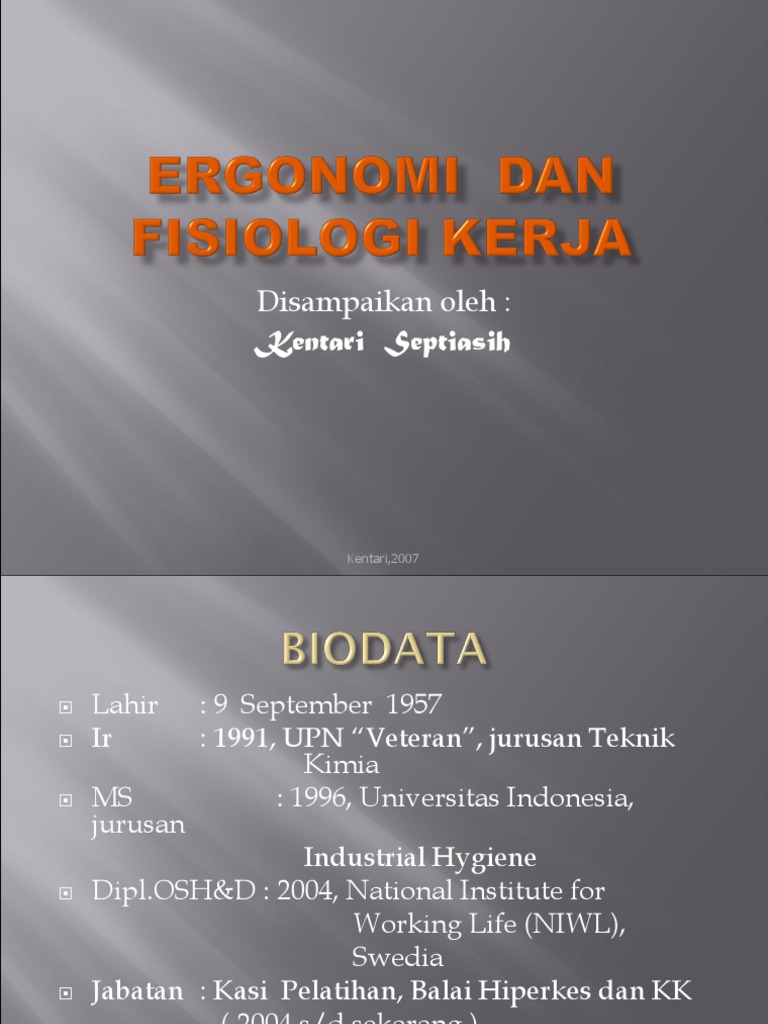 Ergonomi Dan Fisiologi Kerja (Dokter Baru) | PDF