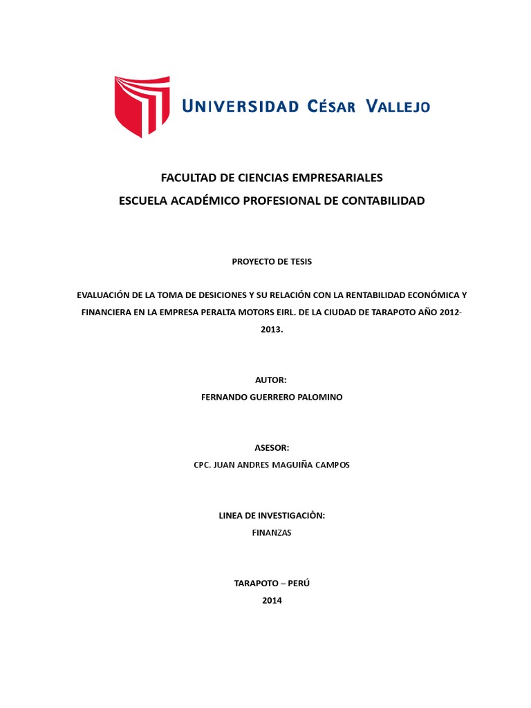 Py Tesis Fernando Ultimo | PDF | Rentabilidad sobre recursos propios ...