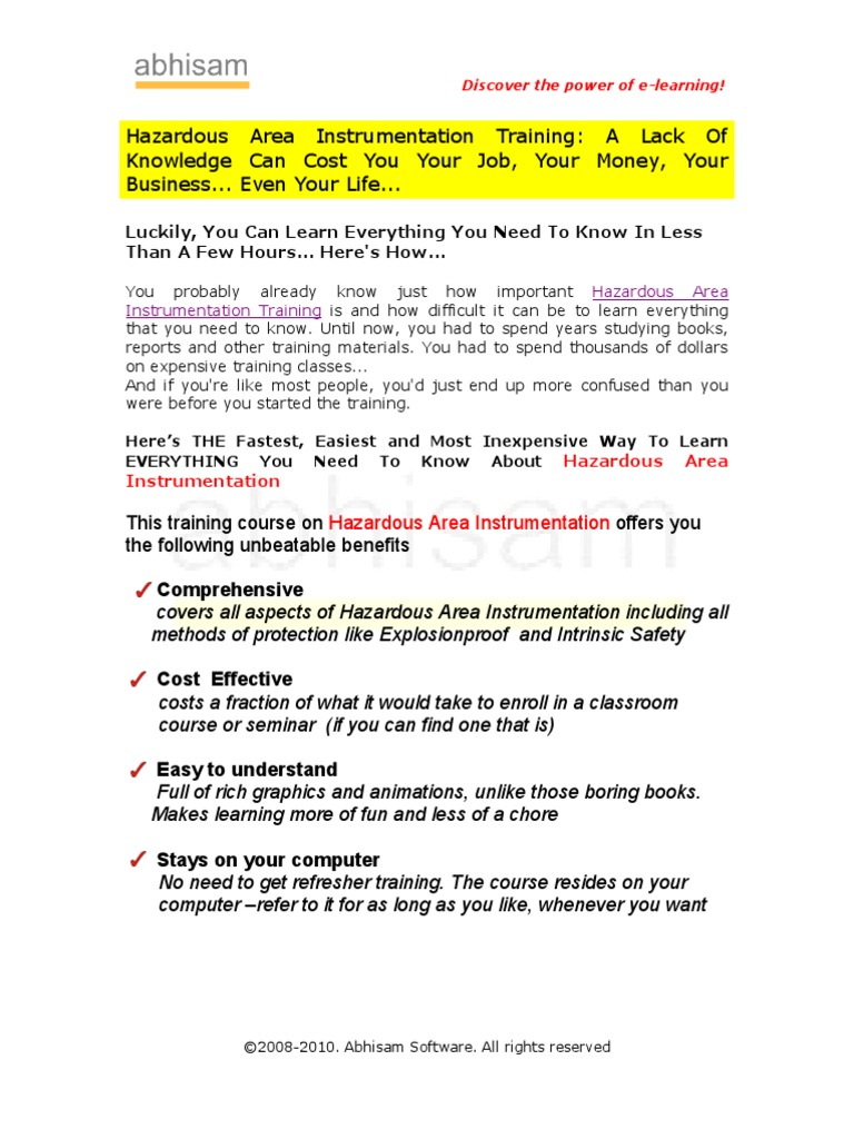 Hazardous Area Instrumentation Information | PDF | Electrical ...