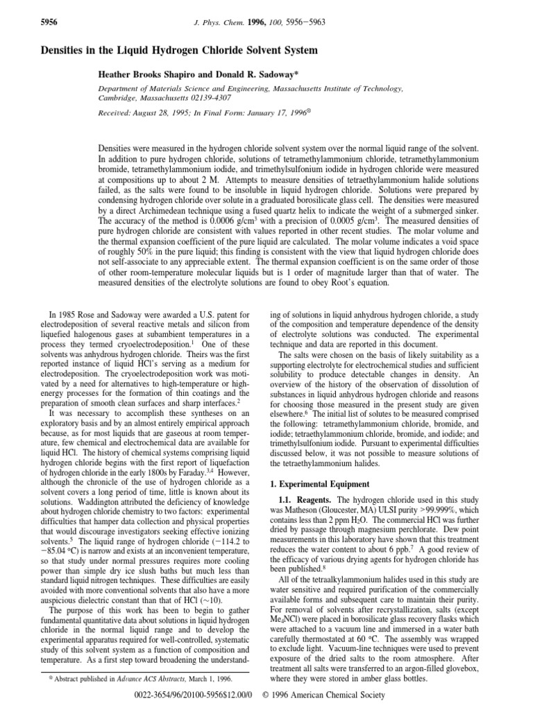 Liquid Hcl Pdf Density Chlorine