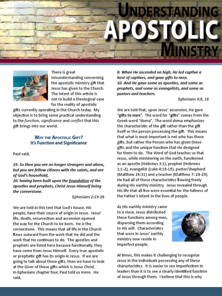 Understanding Apostolic Ministry Functions | PDF | God In Christianity ...