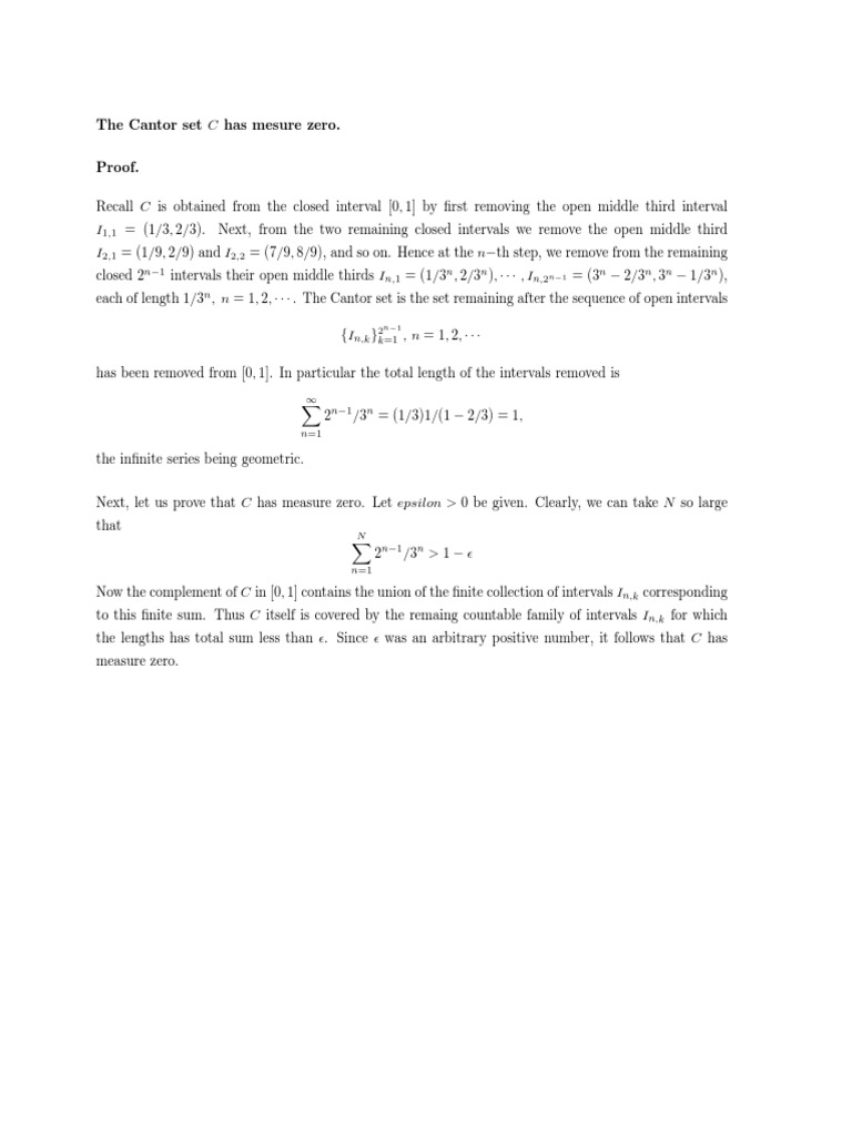 Cantor Set | PDF