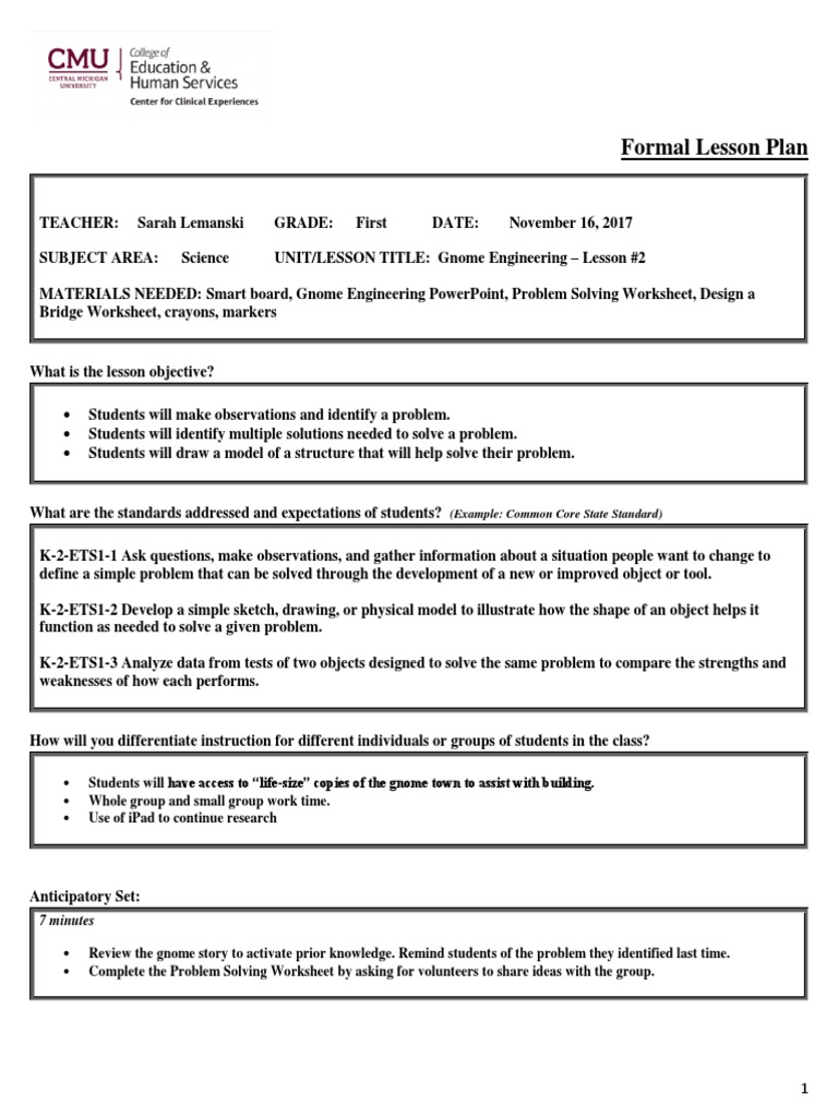 Formal Lesson Plan: 7 Minutes | PDF | Observation | Design