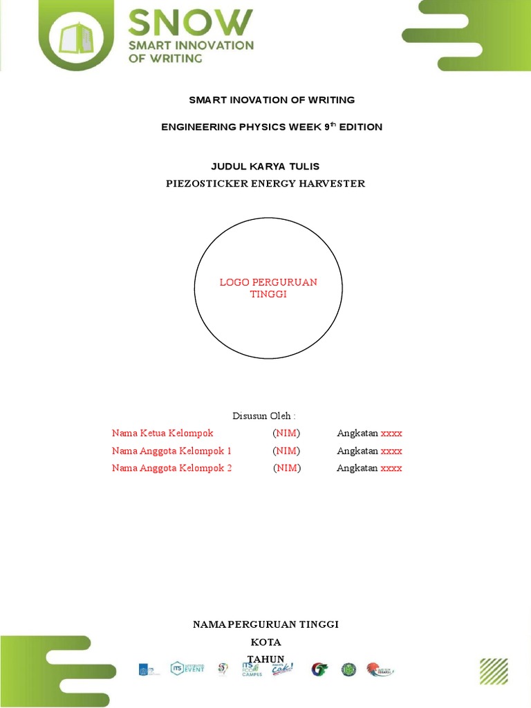 (Mahasiswa) Template Kti Snow 2018 | PDF