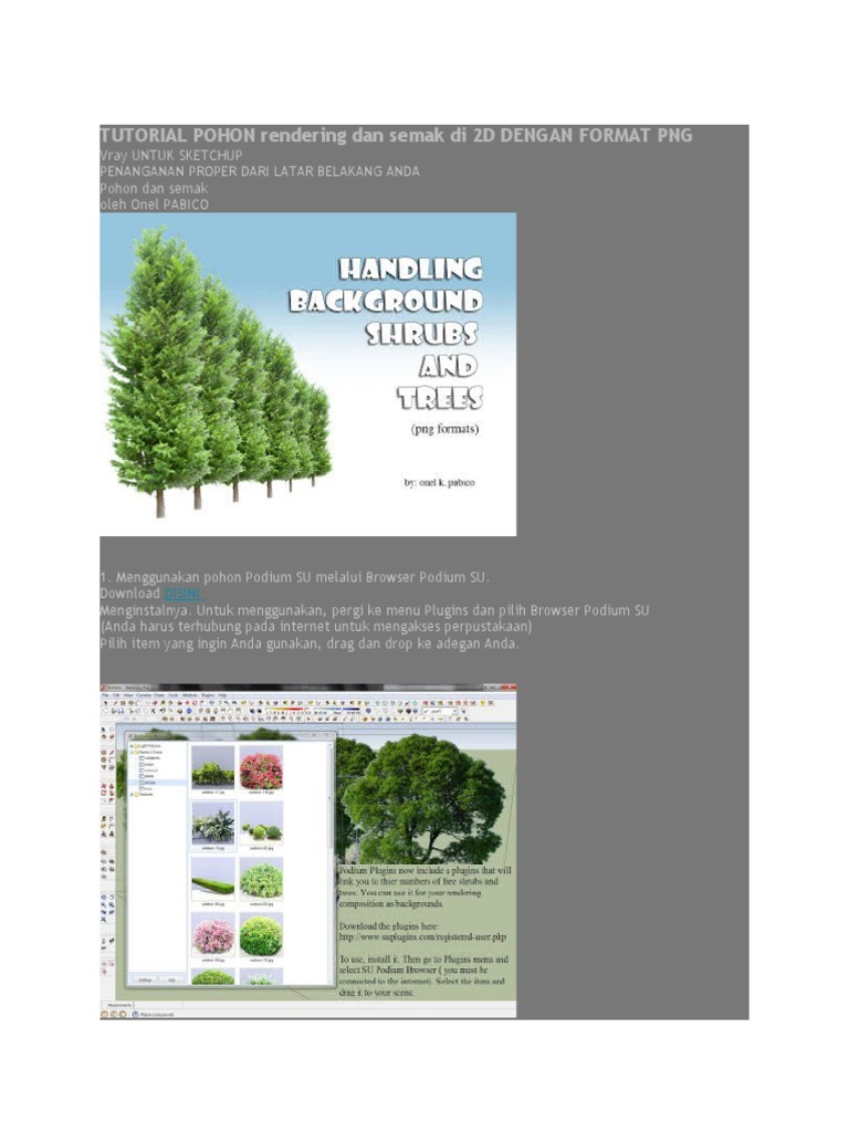 Tutorial Pohon 2D untuk Vray SketchUp | PDF