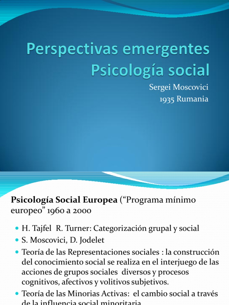 Clase 2 Moscovici | PDF | Psicología Social | Sociedad