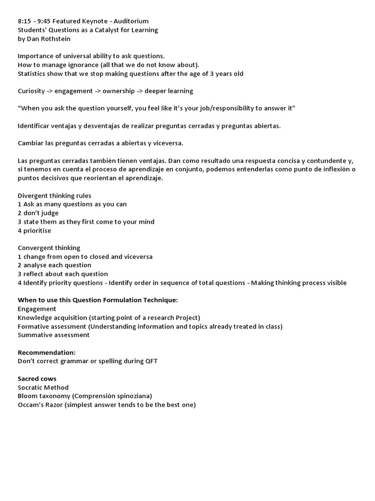 When To Use This Question Formulation Technique | Download Free PDF ...